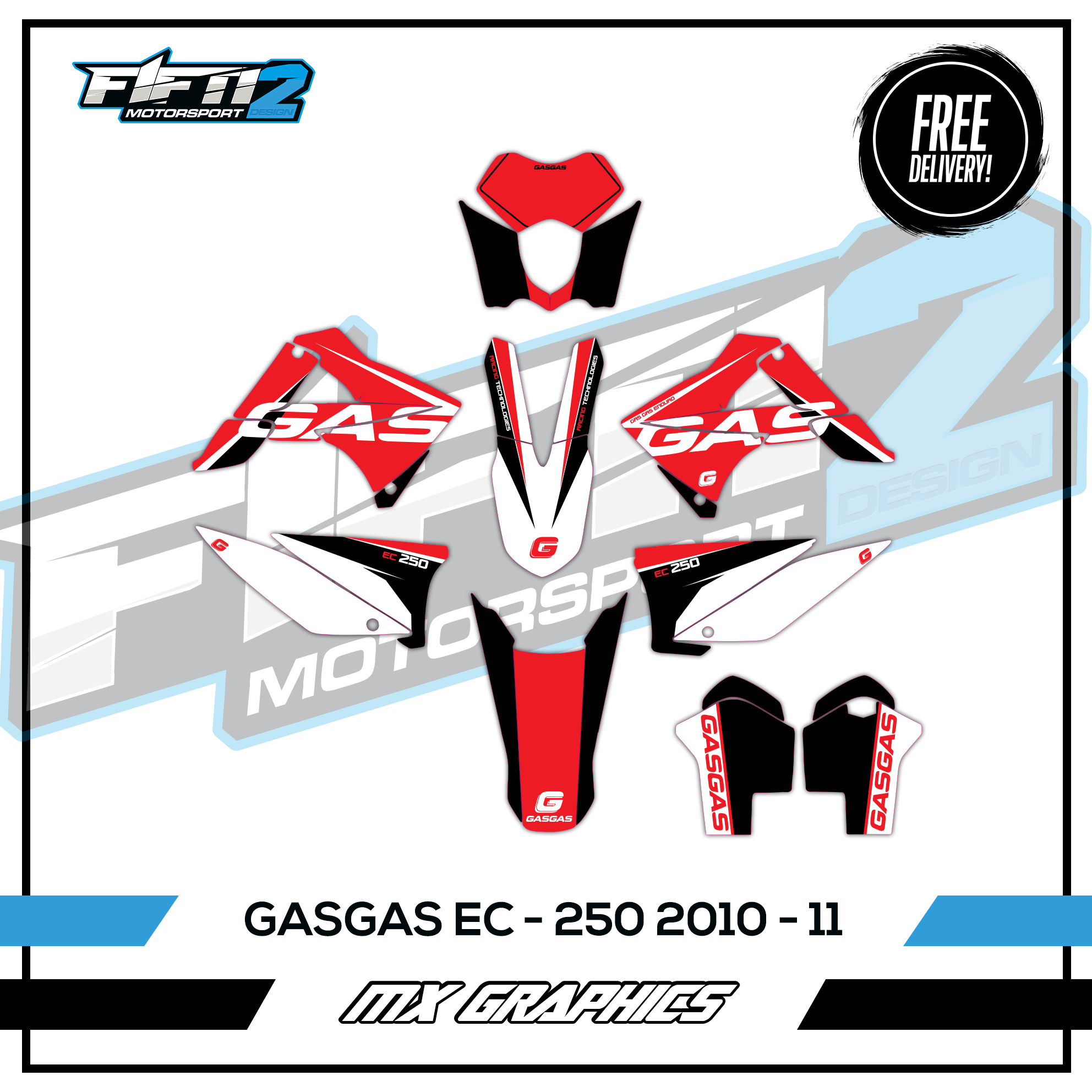 GASGAS EC 250 2010 - 2011 Graphics Kit Motocross MX Decals Wrap ...